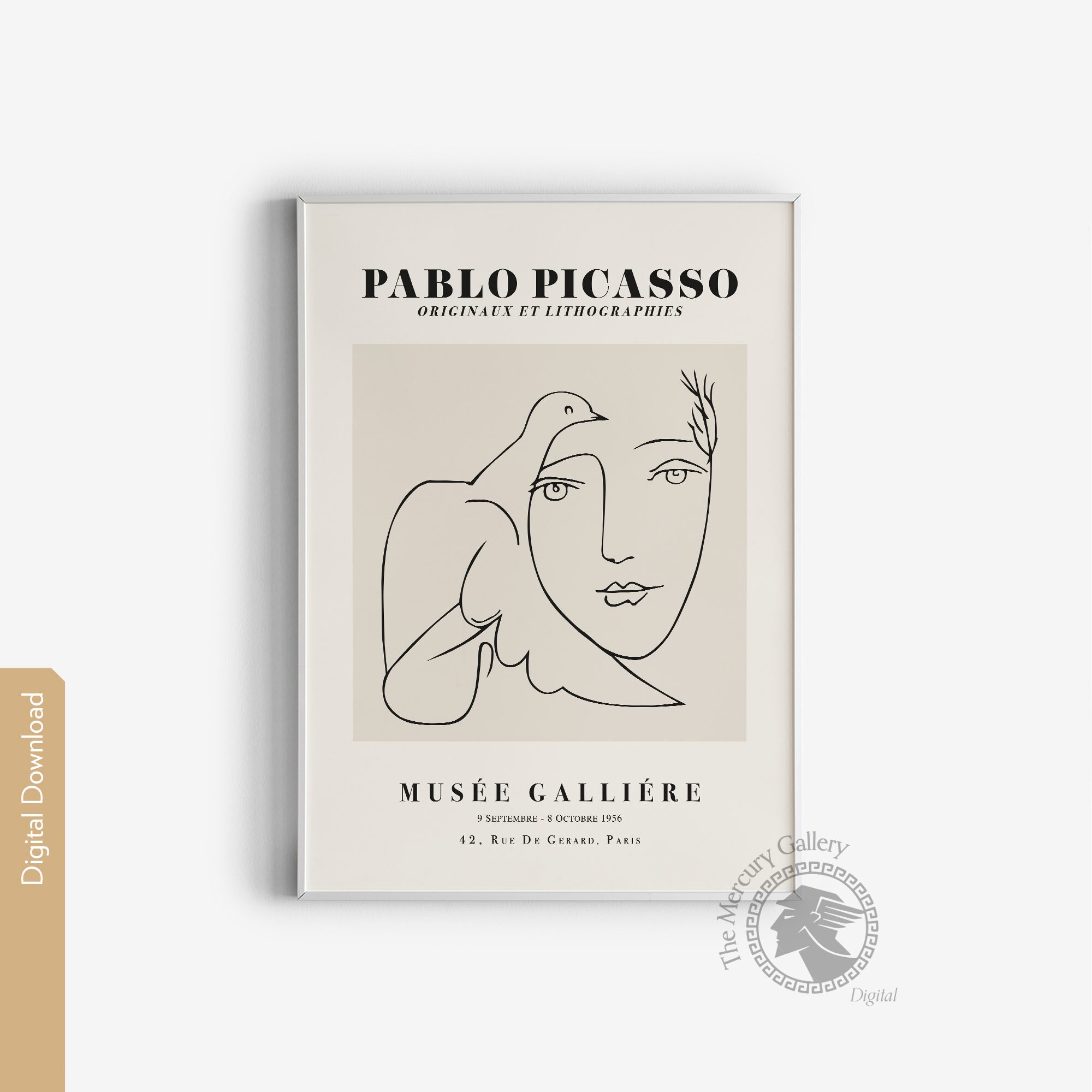 Pablo Picasso Posters Head Dove Wall Art Minimalist Poster - Etsy
