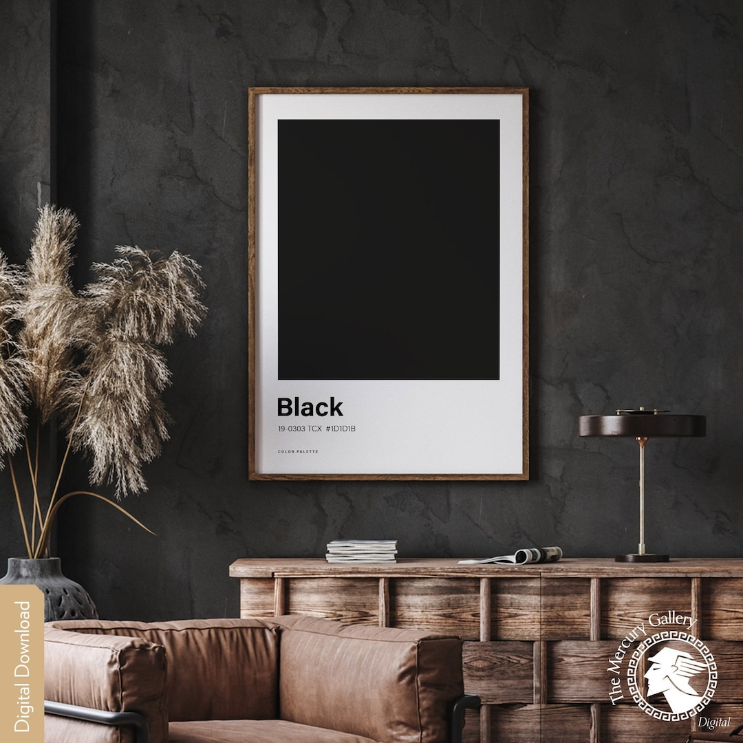 Black Color Poster Print, Color Art, Color Gallery Wall Print, Neutral ...