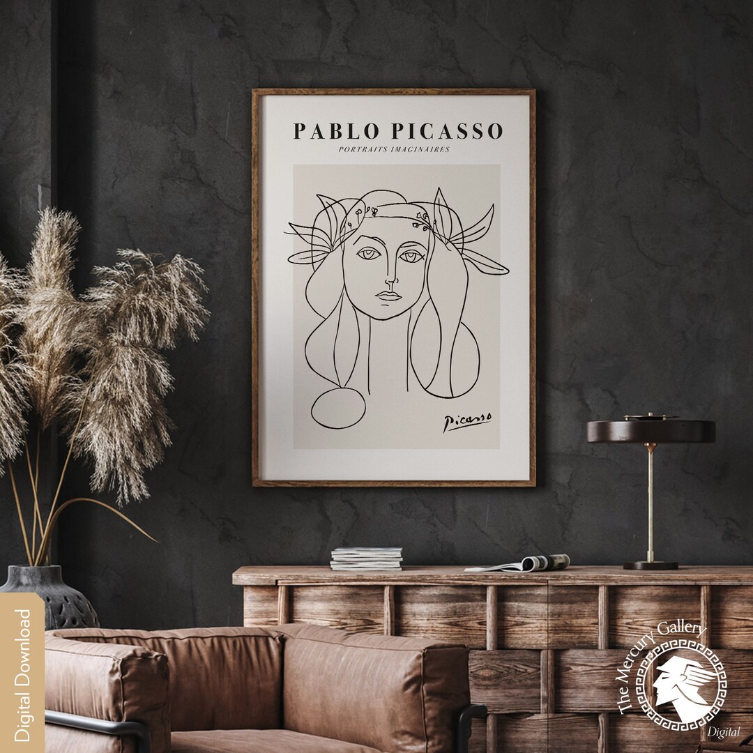 Picasso Woman Portrait Print, Surrealist Line Art (digital Download) - Etsy