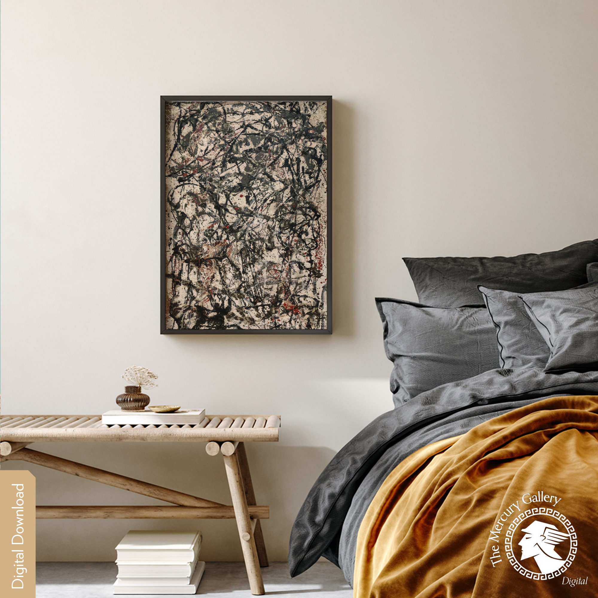 Jackson Pollock Reproduction, Abstract Expressionist Print (instant ...
