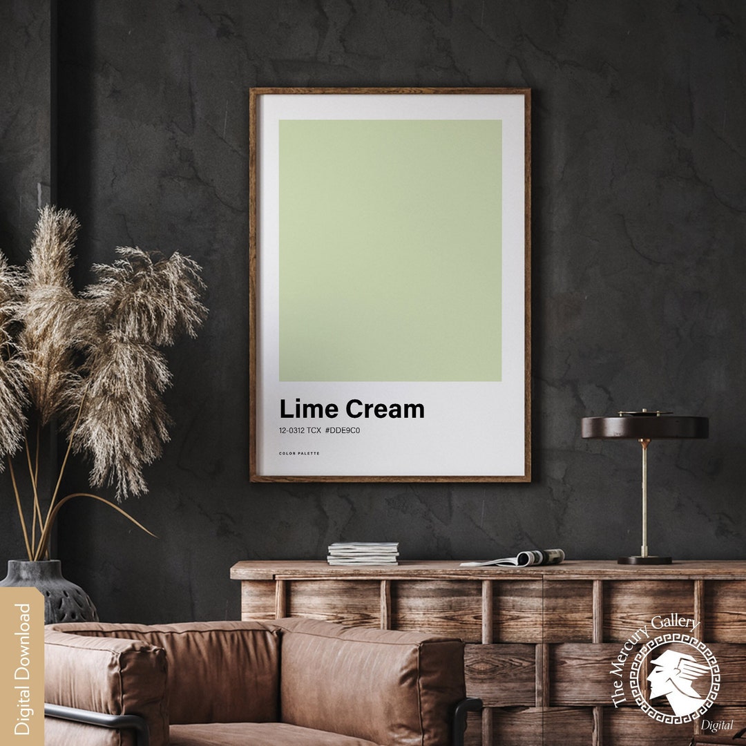 Lime Cream Color Poster Print, Great Color Scheme, Minimalistic Design ...