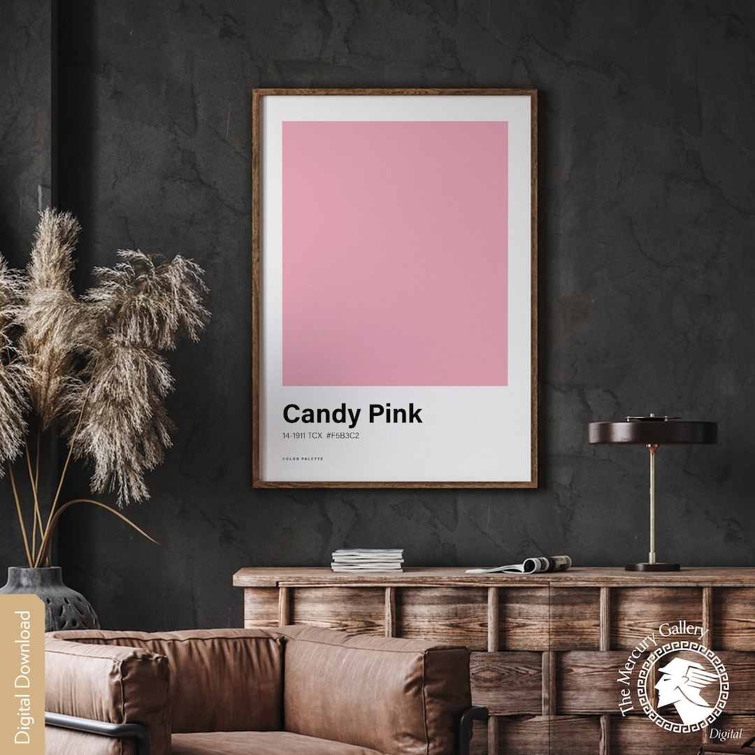 Candy Pink Color Poster Print, Great Color Scheme, Minimalistic Design ...