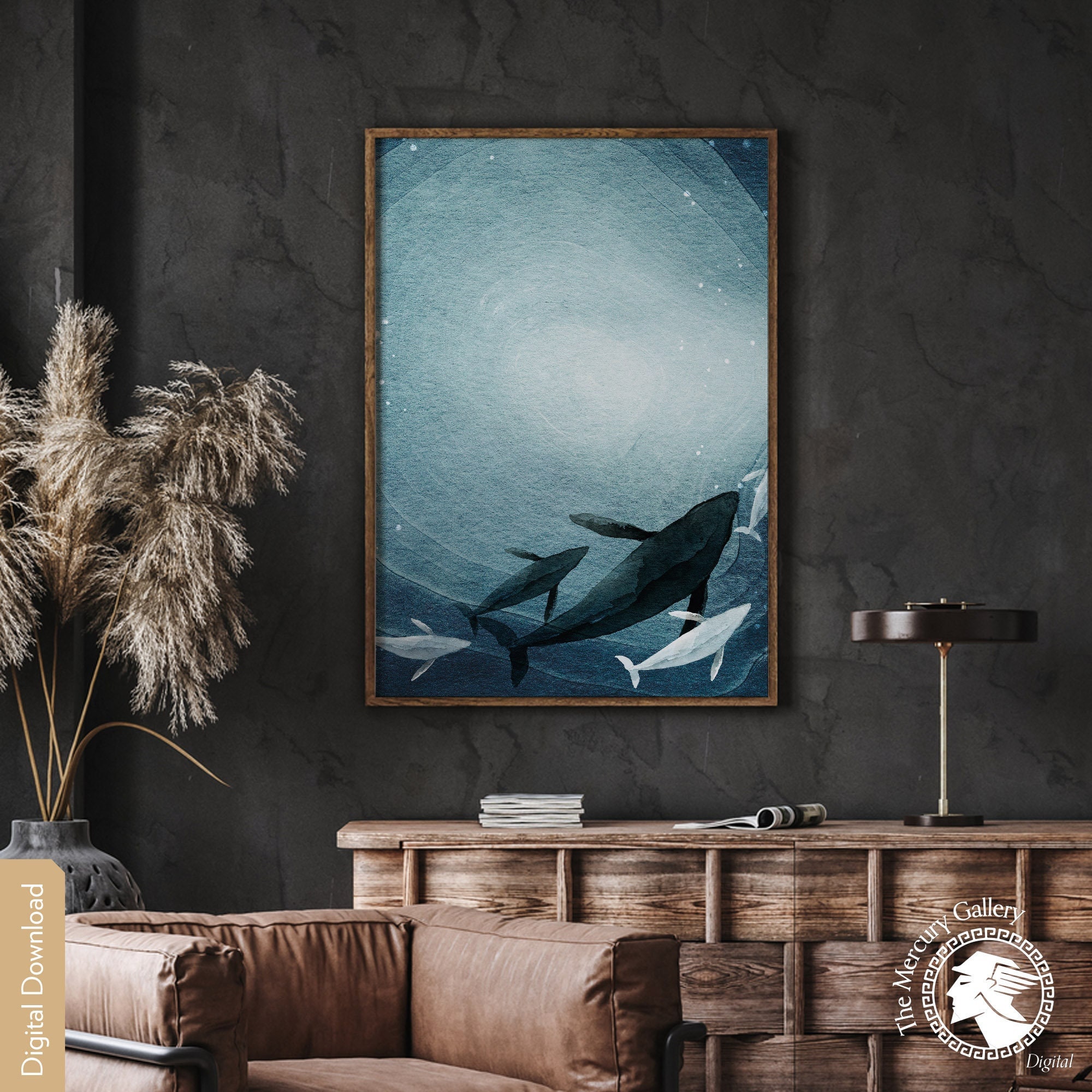 Whale Art Print, Dining Room Wall Art, Little Whales Print, Modern ...