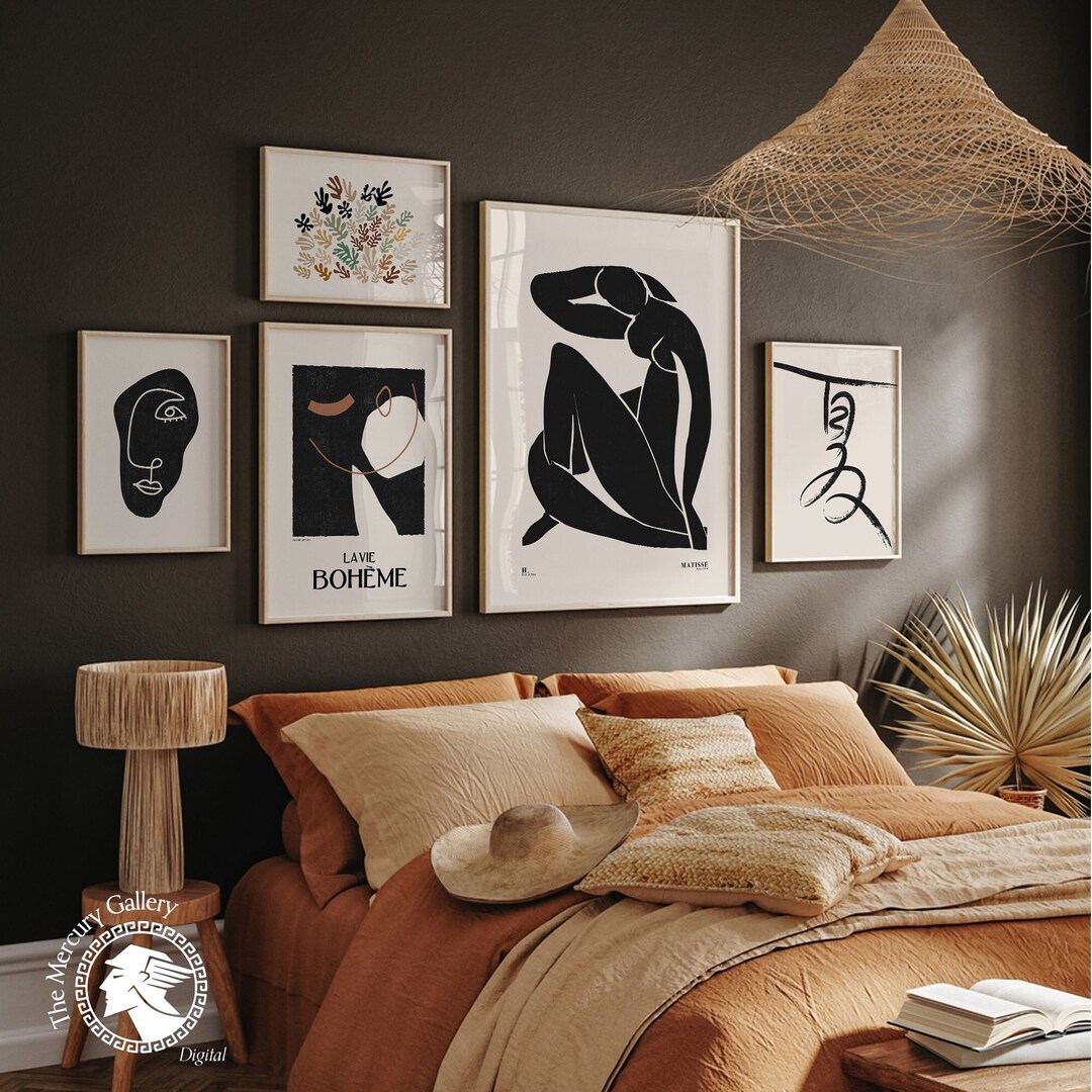 Boho Print Set of 5, Gallery Wall Set, Boho Minimalist Wall Art ...