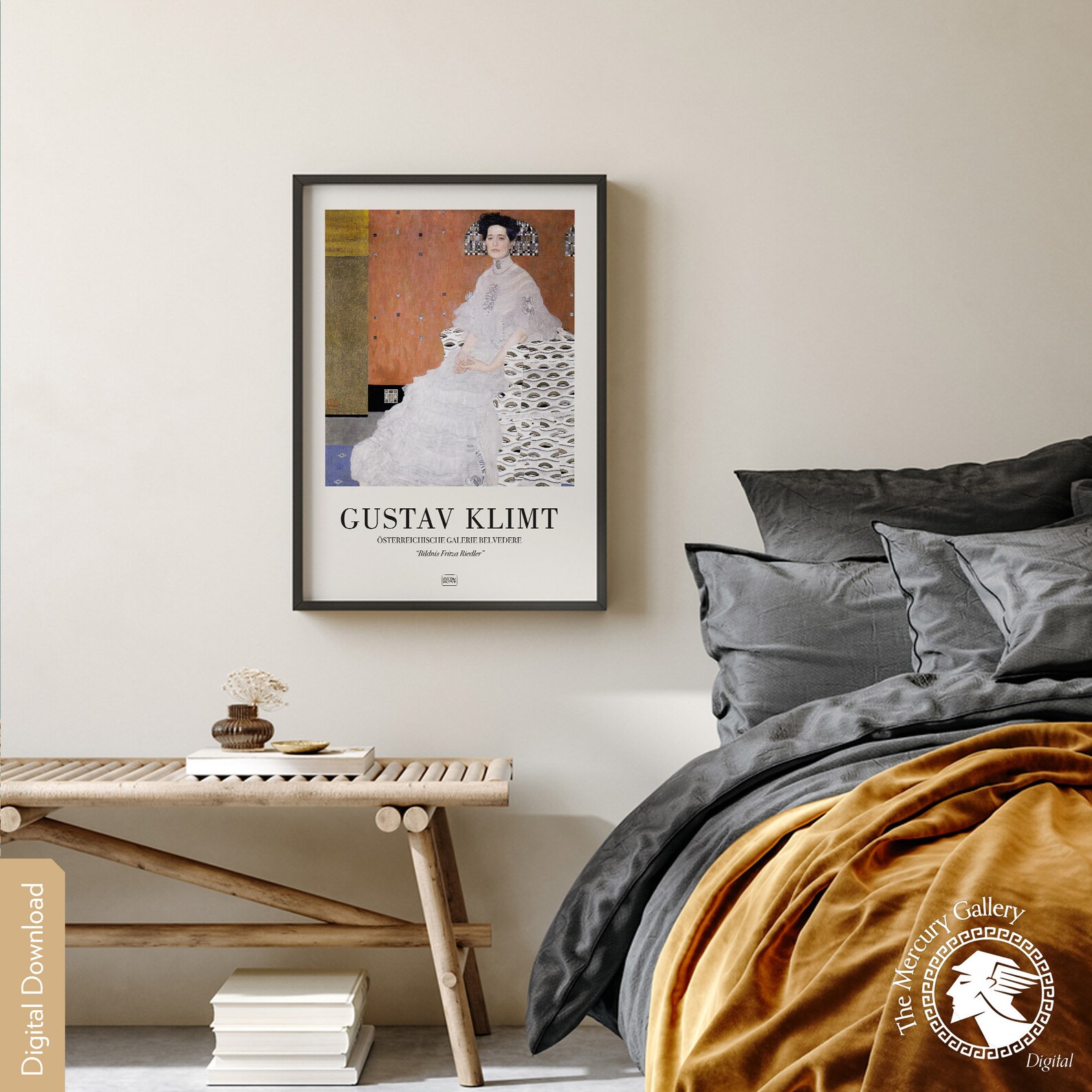 Gustav Klimt Poster, Bildnis Fritza Riedler 1906, Art Nouveau, Modern ...