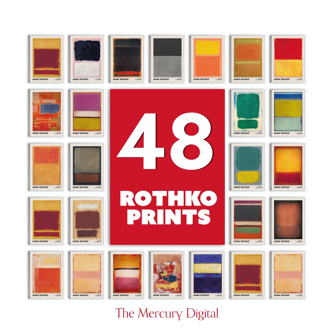 Mark Rothko Set of 48 Wall Art Prints, Mark Rothko Vintage Museum ...