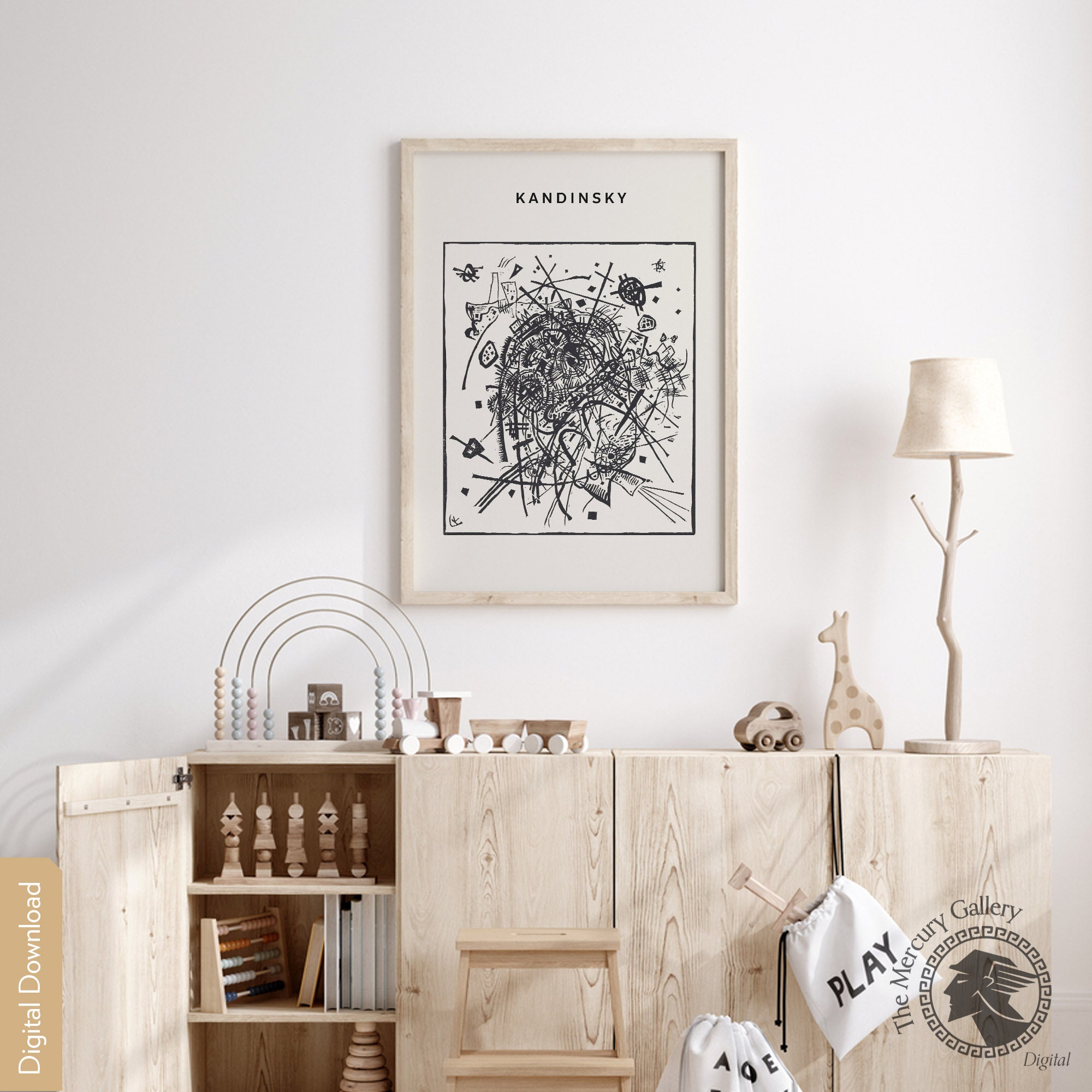 Kandinsky Blak White Wall Art, Expressionism Poster, Kandinsky Wall Art ...