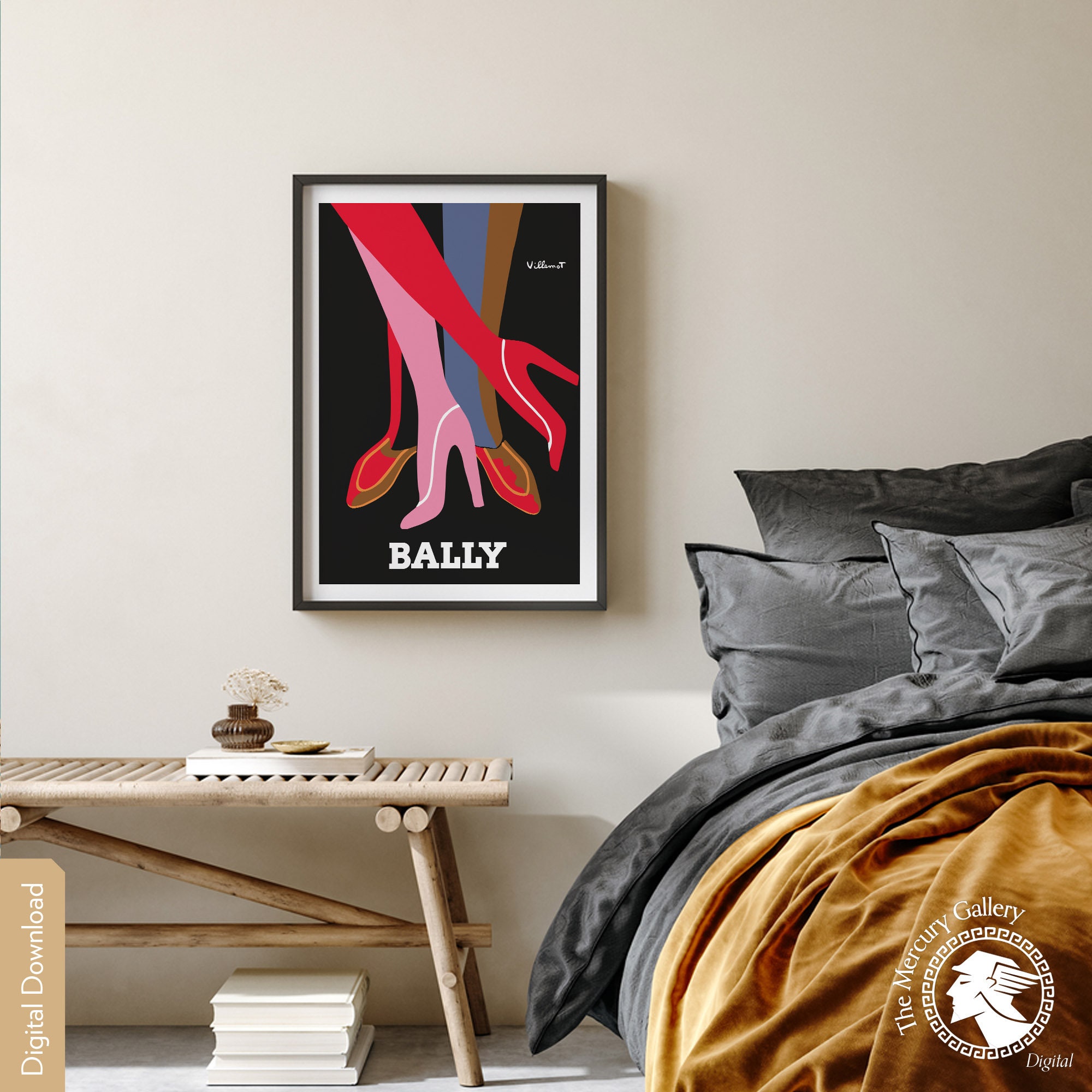 Vintage Bally Legs Woman Shoes Poster Villemot Vintage Wall - Etsy ...