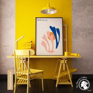 Henri Matisse Poster, Moss Wall Art, Blush and Blue Poster Composition ...