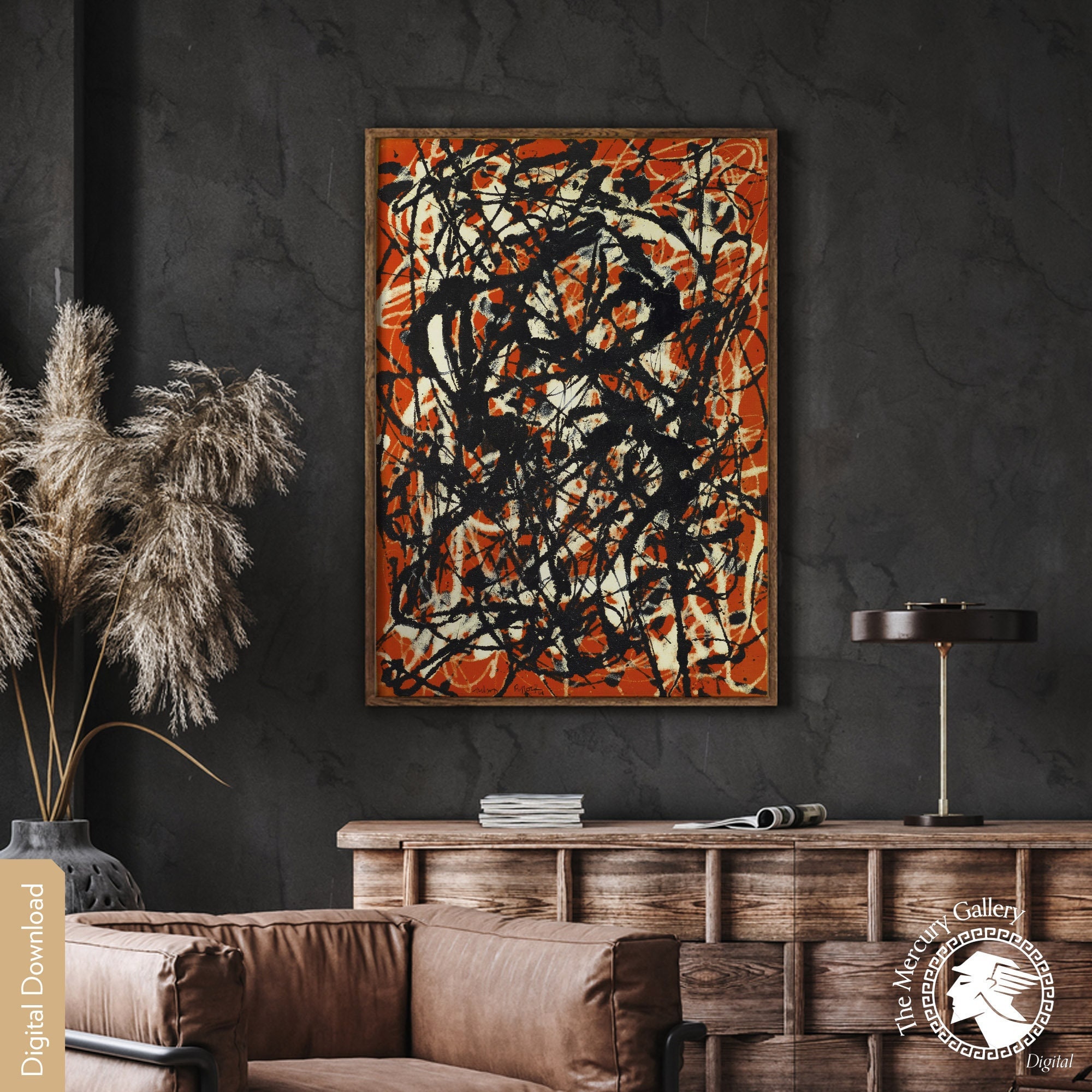 Jackson Pollock Poster Red-black Abstract Art Modern Wall - Etsy