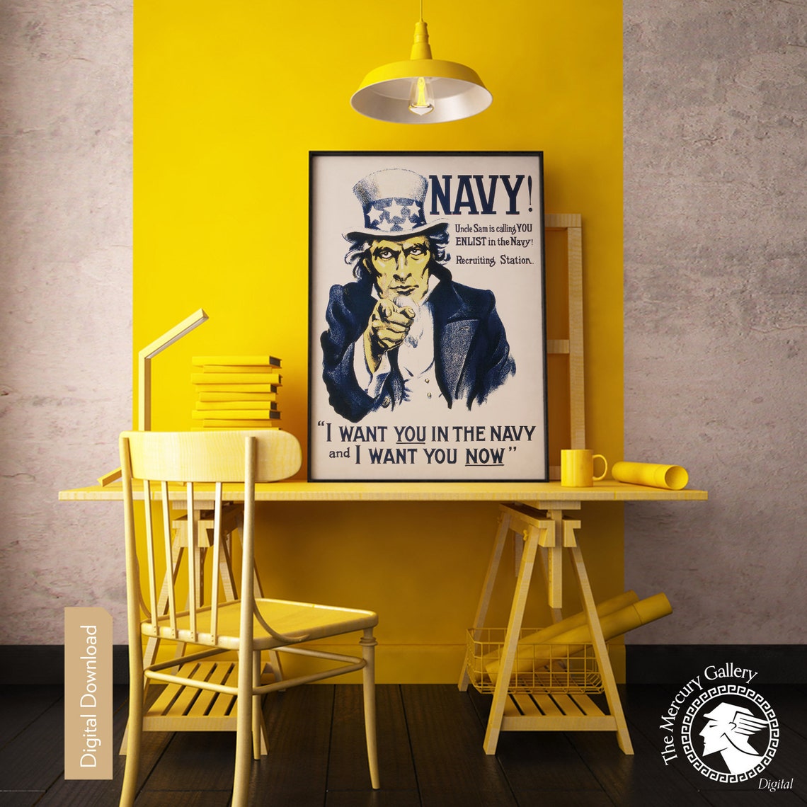 Uncle Sam US Navy Recruiting Poster, American Propaganda (digital ...
