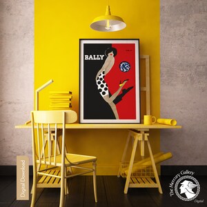 Bernard Villemot Poster, Bally Diptyque Man Poster, Vintage France ...