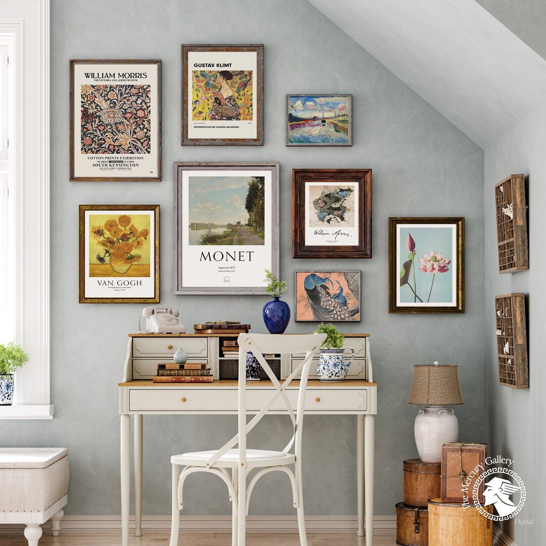 Mega Wall Set of 8, Eclectic Digital Art Set, Vintage Gallery Wall ...