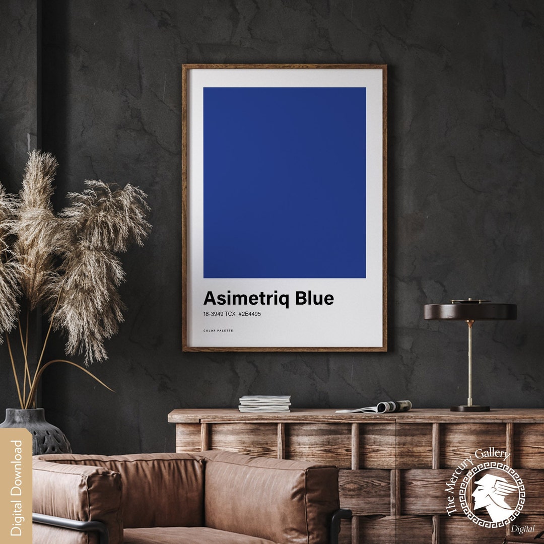 Asimetriq Blue Color Poster Print, Color Art, Pastel Gallery Wall Print ...