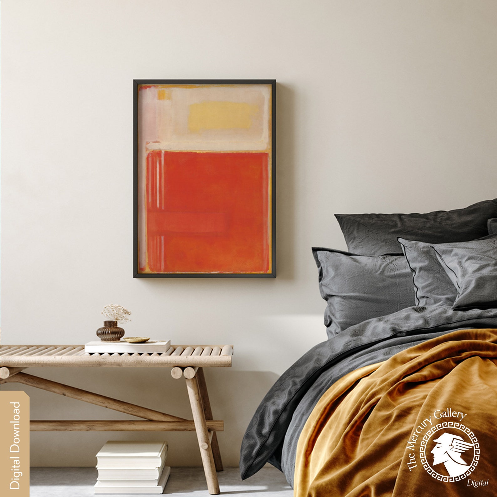 Mark Rothko Exhibition Poster, Beige and Orange Abstract Wall Art ...