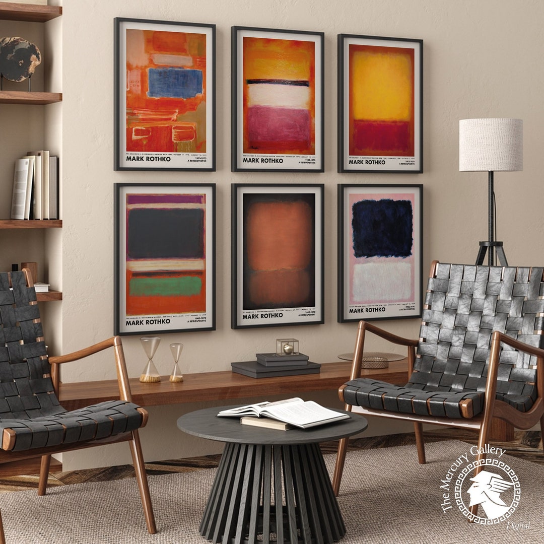 Rothko Print Set, Set of 6 Digital Prints, Rothko Reproduction Poster ...