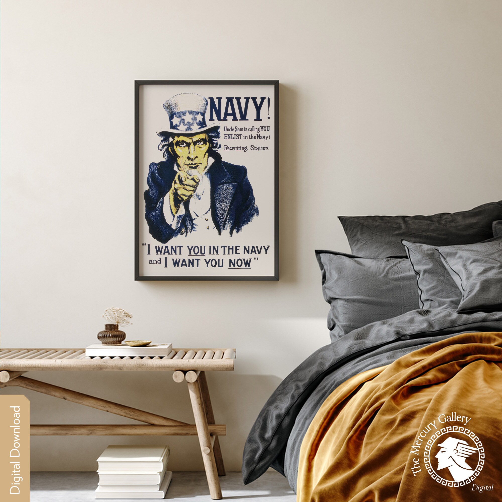 Uncle Sam US Navy Recruiting Poster, American Propaganda (digital ...