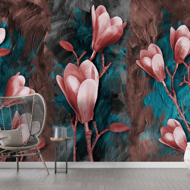 Magnolia Mural - Etsy