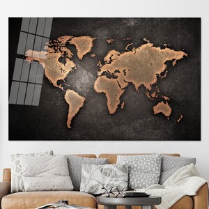 Wall Decor, Personalized Glass Art, Map Glass Wall, Classroom Glass ...