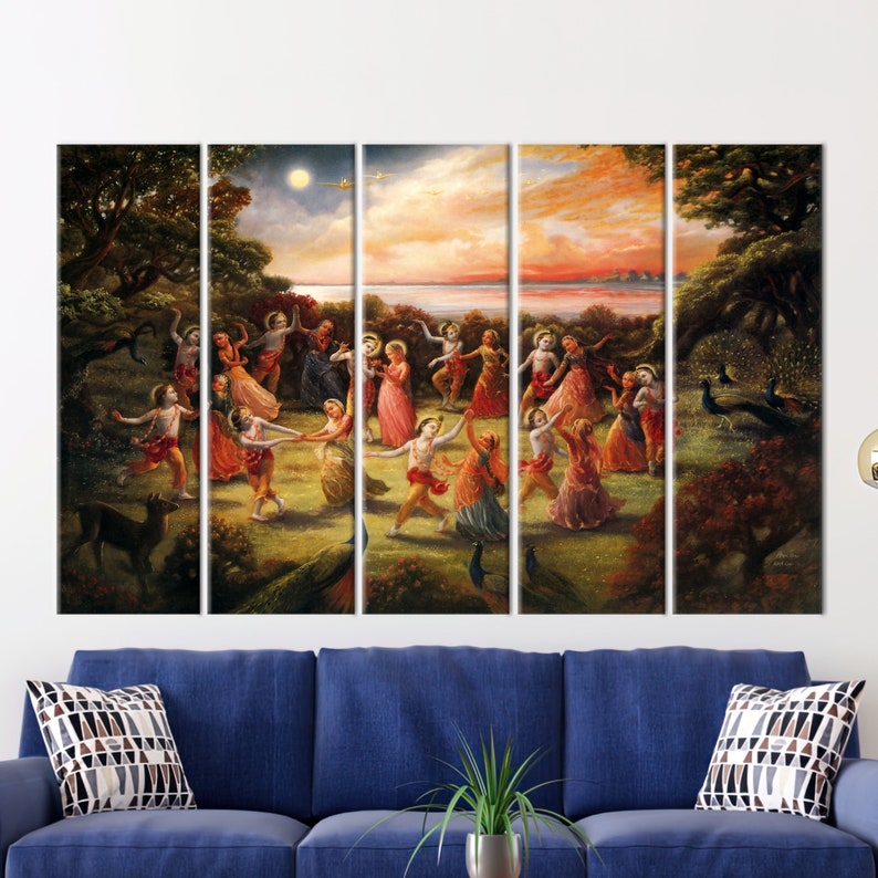 Rasa Lila Dance of Radha Krishna Indian Artwork Hindu Dance - Etsy