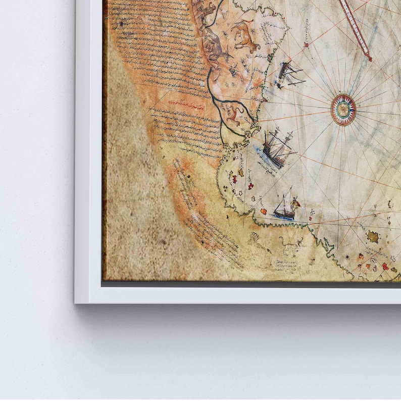 Piri Reis Map Antique Map Poster Piri Reis Art Vintage Map - Etsy