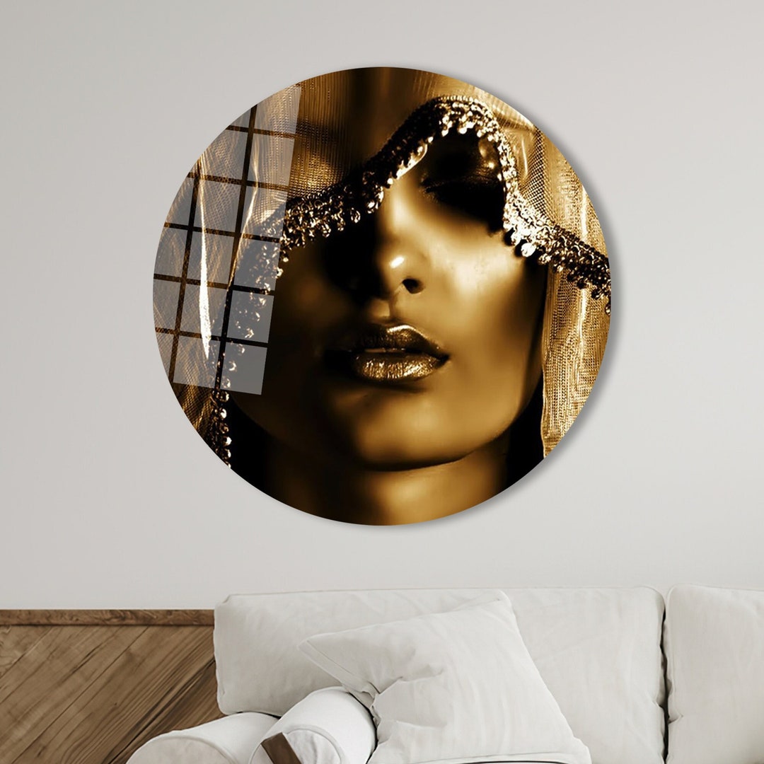 Woman Portrait Glass Wall Art: Fashion Tempered Glass Decor - Etsy