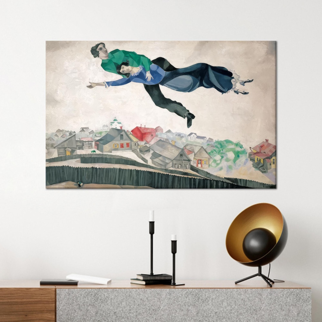 Famous Printed, Marc Chagall Over the Town Wall Hangings, Over the Town ...