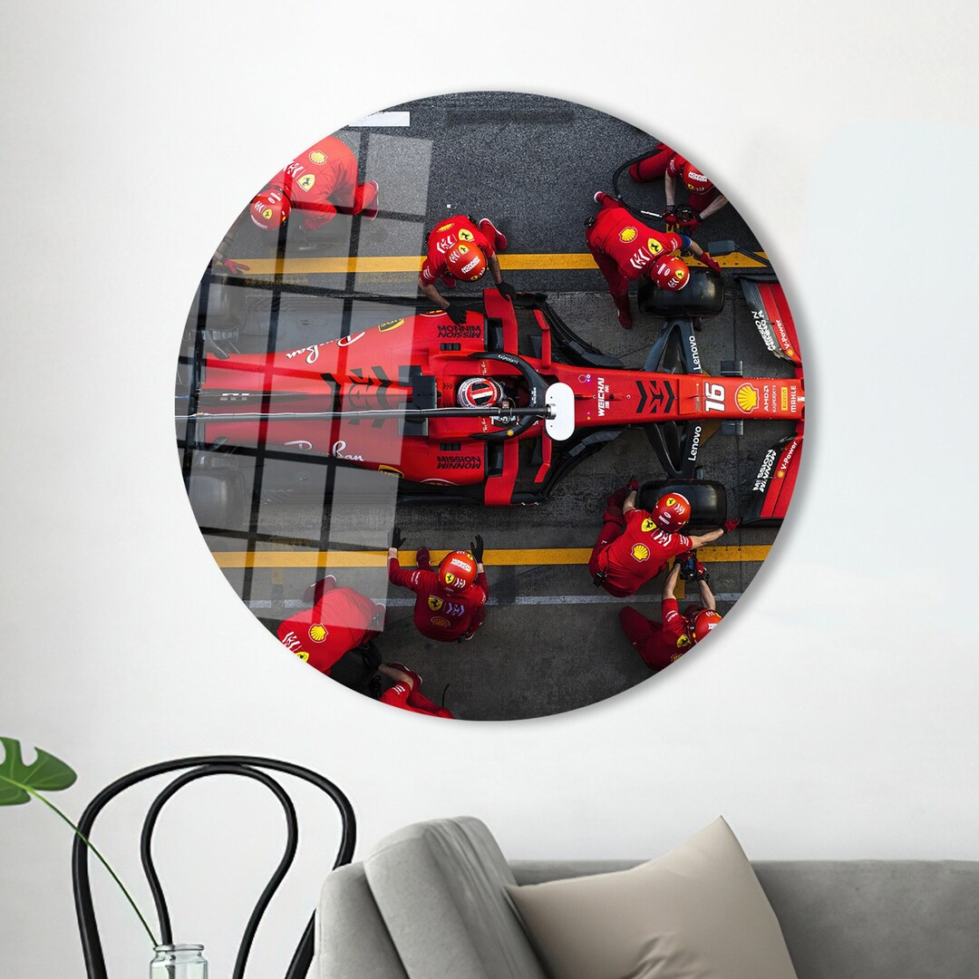 Charles Leclerc Wall Art, Custom Glass Printing Wall Art, Ferrari Wall ...