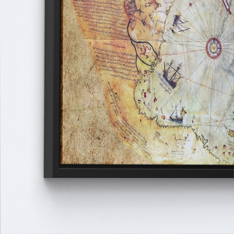 Piri Reis Map Antique Map Poster Piri Reis Art Vintage Map - Etsy