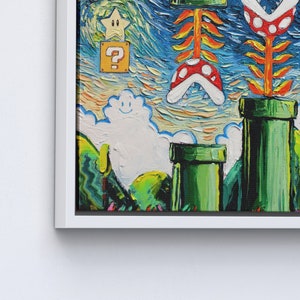 Van Gogh Style Mario Painting, Van Gogh Mario Canvas Art, Super Mario ...