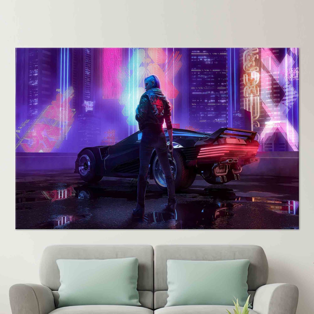 Cyberpunk, Abstract Artwork, Custom Wall Decor, Cyberpunk Artwork ...