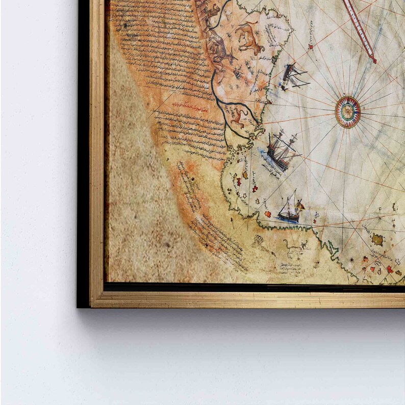 Piri Reis Map Antique Map Poster Piri Reis Art Vintage Map - Etsy