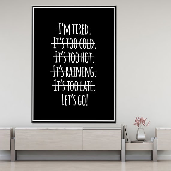 Let's Go Motivational Poster Inspirational Canvas Hard - Etsy