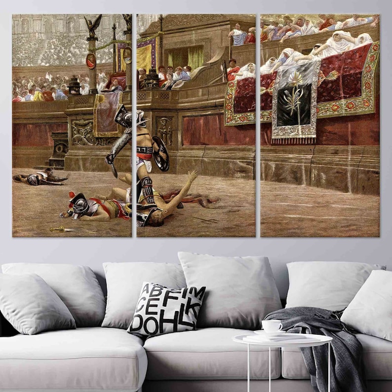 Gladiator Fight Canvas Print: Ancient Rome Arena Artwork - Etsy