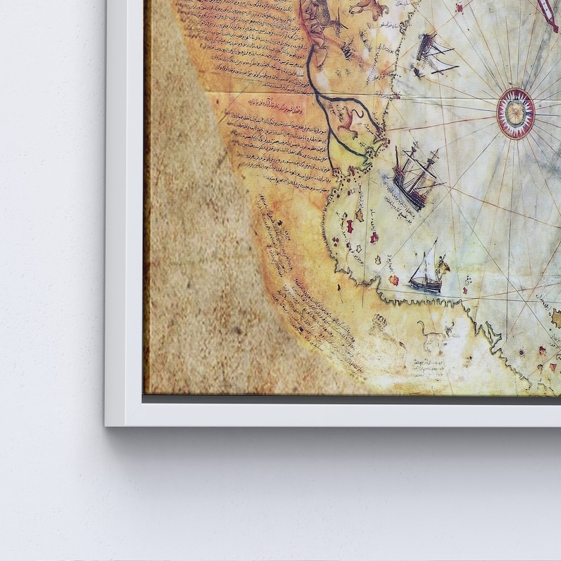 Piri Reis Map Antique Map Poster Piri Reis Art Vintage Map - Etsy