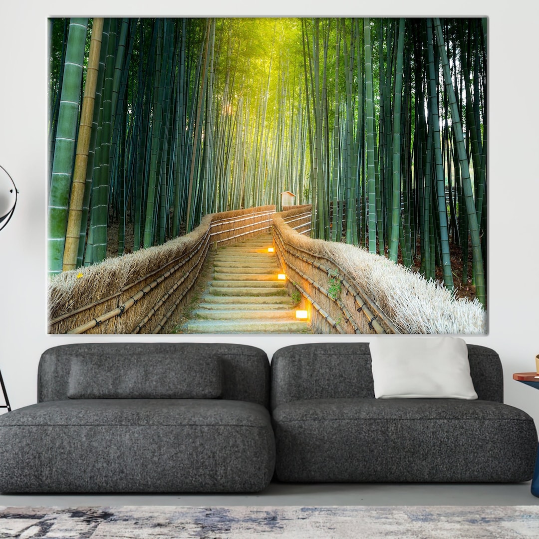 Bamboo Forest Art Canvas, Forest Wall Art, Nature Landscape Wall Decor ...