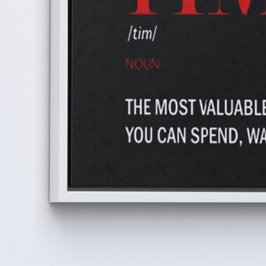 Time Definition Wall Art, Quote Wall Art, Inspirational Printed, Time ...