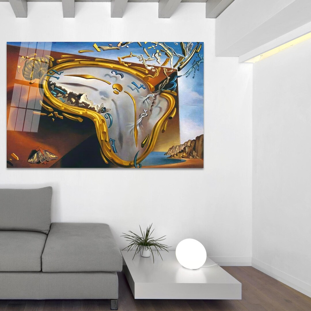 Salvador Dali 'clock Explosion' Glass Wall Art: Famous Surrealist Decor ...