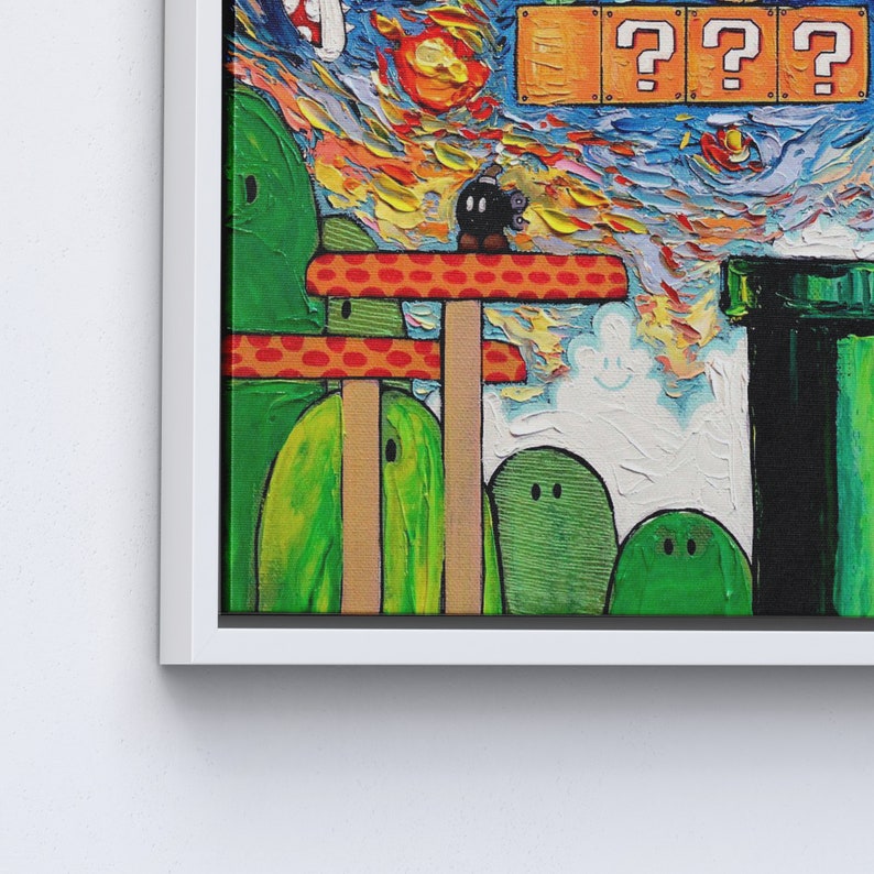 Mario World Van Gogh Modern Wall Art Van Gogh Mario Art Van - Etsy