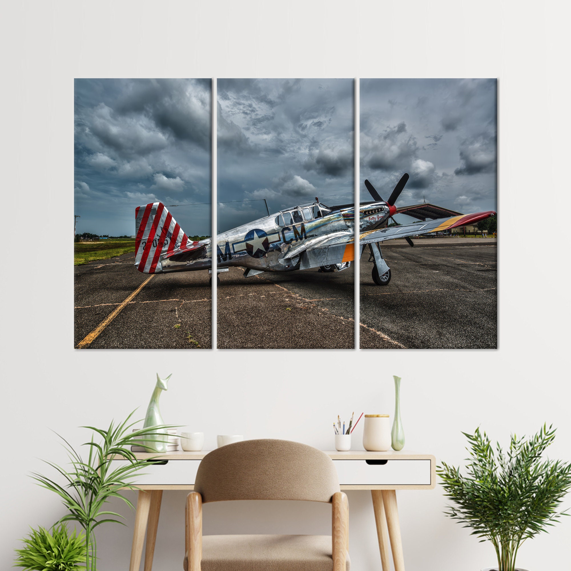 Modern Wall Art, Plane Canvas, Man Cave Canvas Decor, Fighter North ...