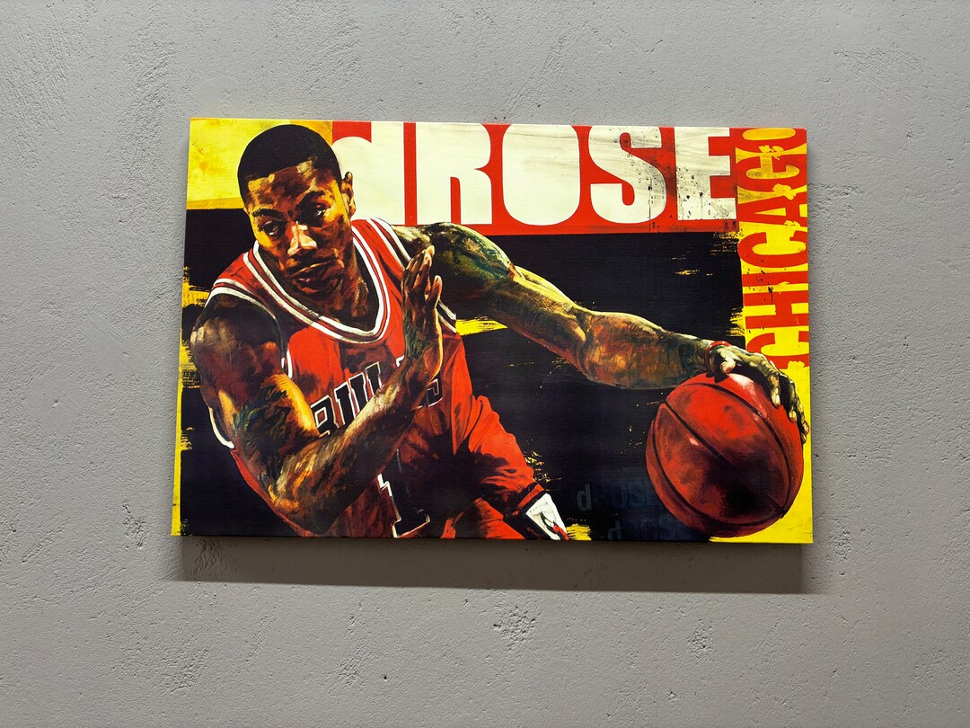 Derrick Rose Poster, Basketball Player Artwork, Man Cave Poster ...