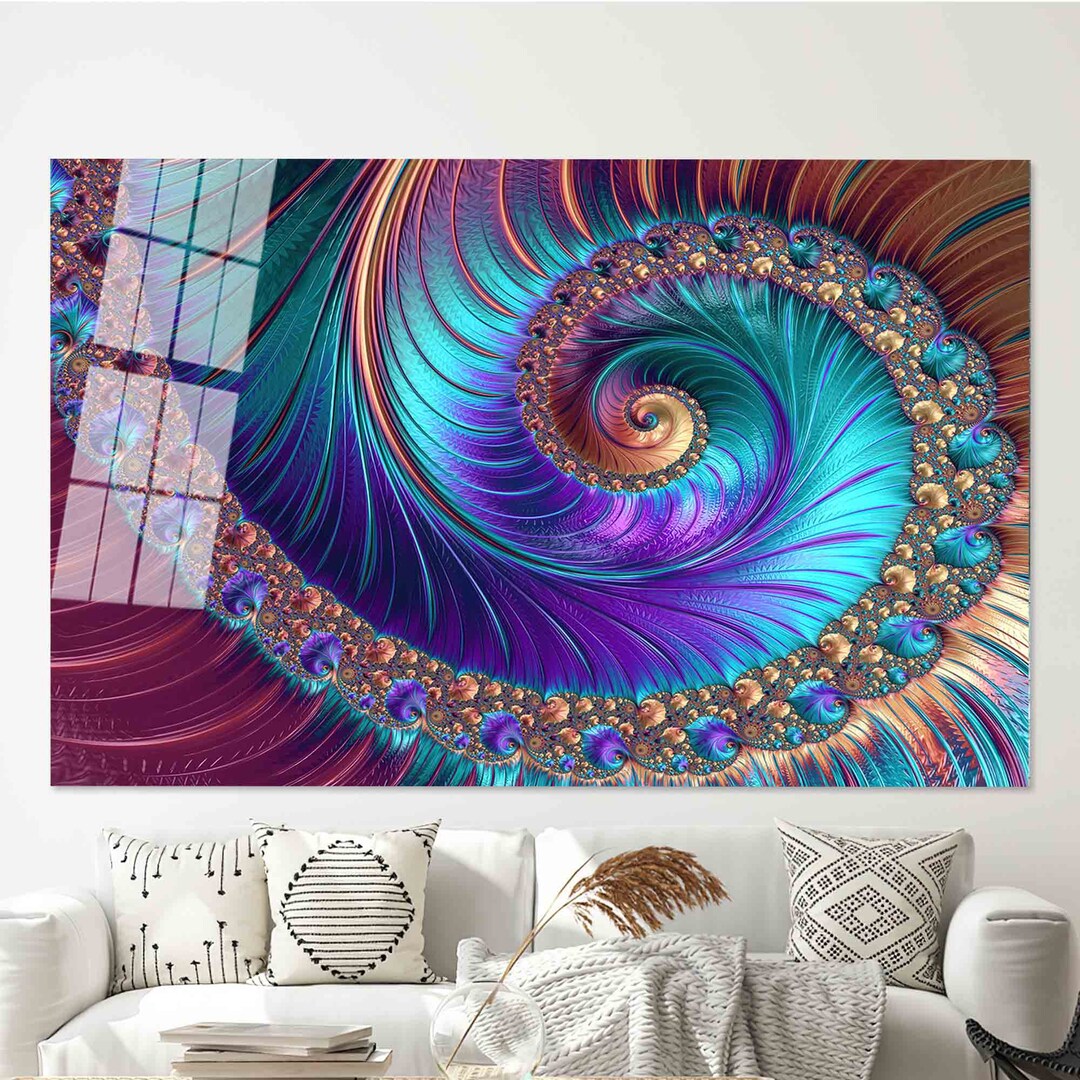 Colourful Spiral Wall Decor Tempered Glass Art Wall Art - Etsy