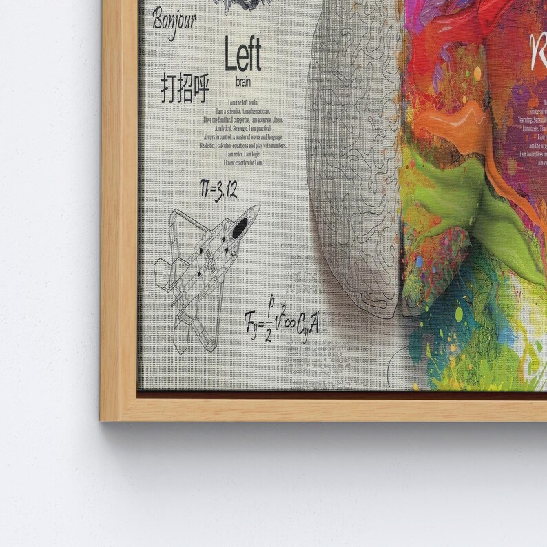 Left & Right Brain Canvas Art – Abstract Color Vs Logic Wall Decor ...