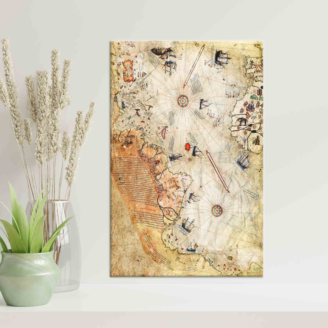 Piri Reis Map Antique Map Poster Piri Reis Art Vintage Map - Etsy