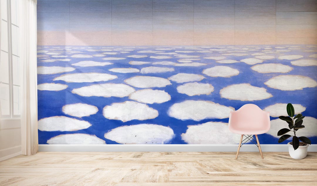 Above the Clouds Wall Decals, Wallpaper Art, Cloud Wall Decor, Georgia O'keeffe Wallpaper ...