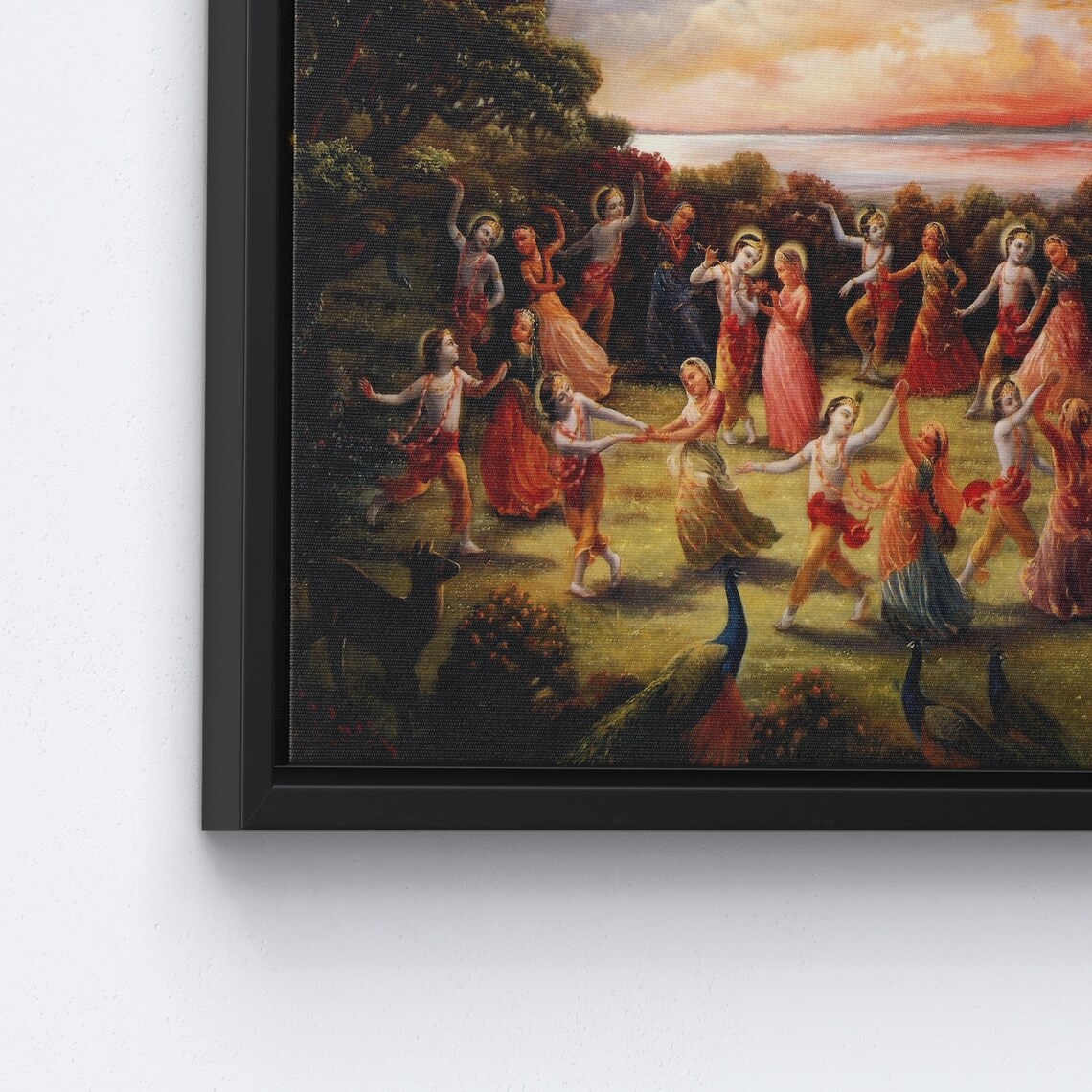 Rasa Lila Dance of Radha Krishna, Indian Artwork, Hindu Dance Wall ...