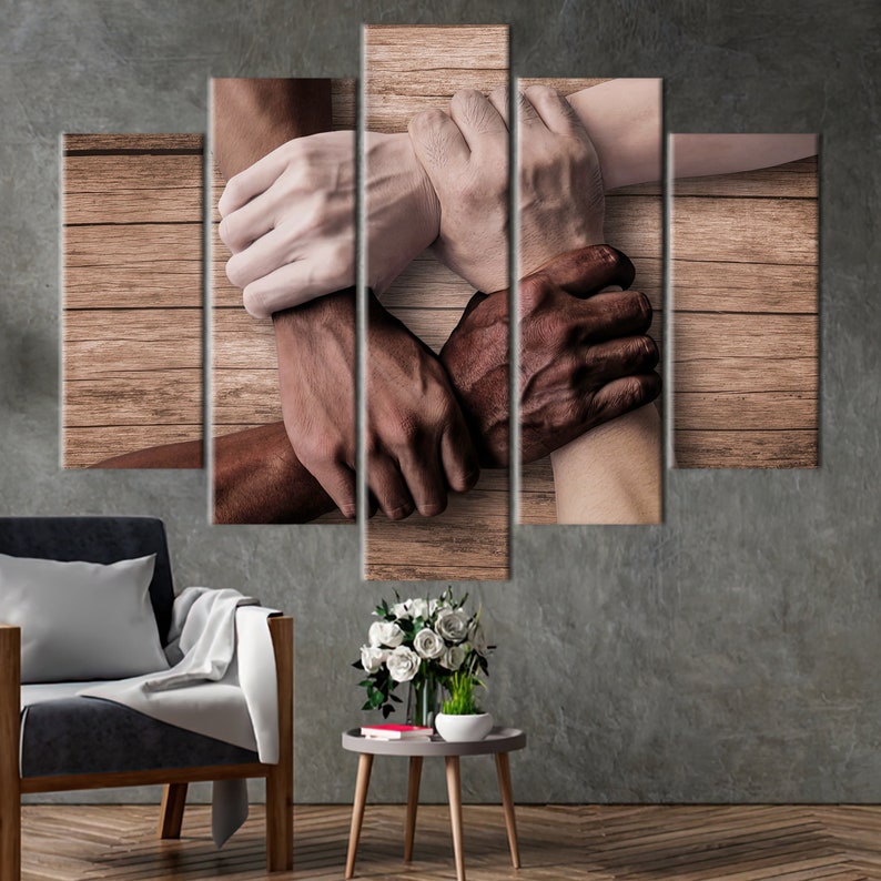 Teamwork Helping Hands Positive Poster Office Wall Decor - Etsy