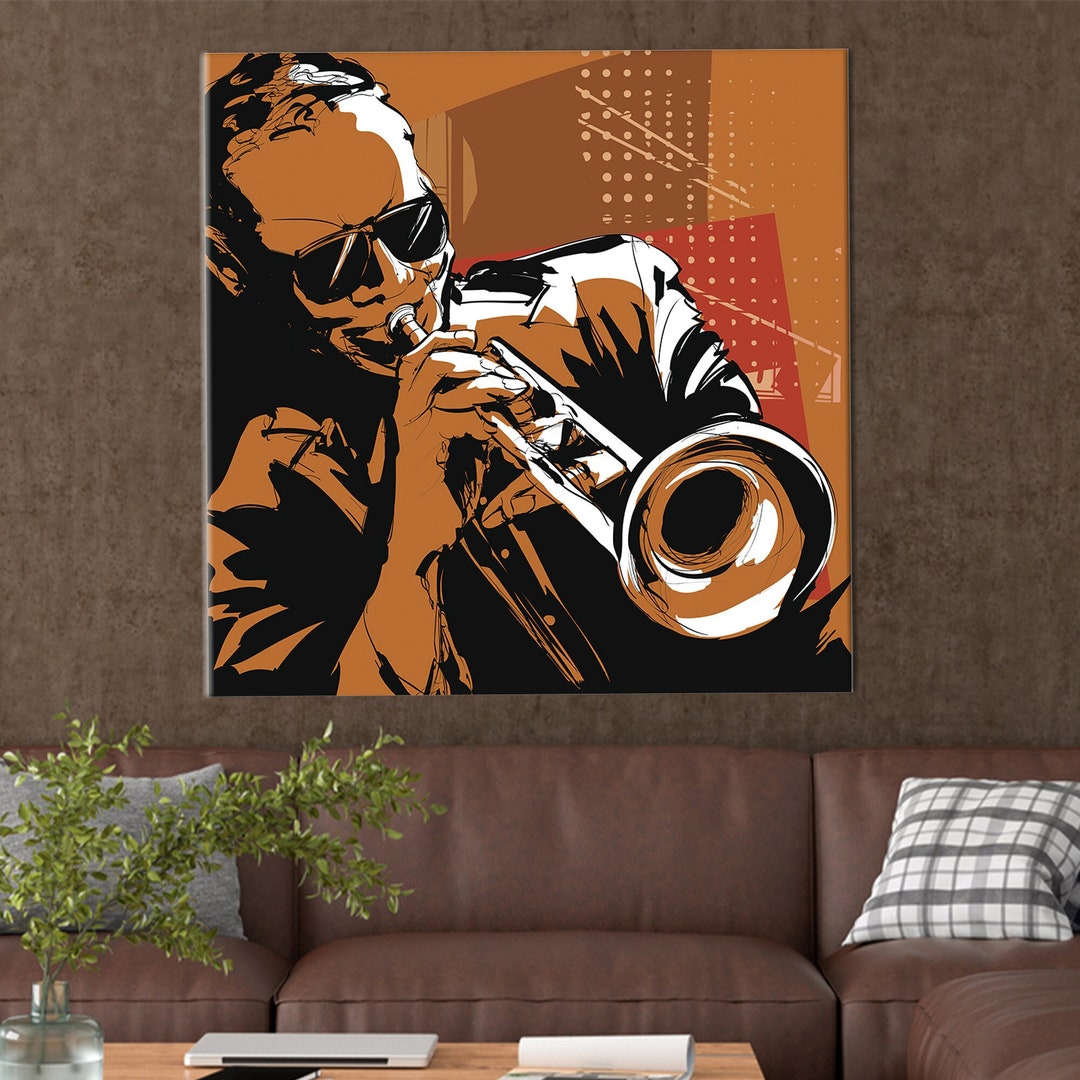 Jazz Trumpets, African Jazz Poster, Music Canvas Art, Jazz Musicians ...