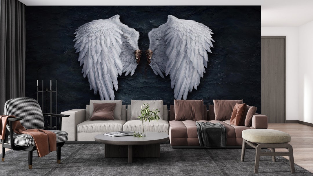 Angel Wings Wall Mural: Abstract Peel and Stick Wallpaper - Etsy