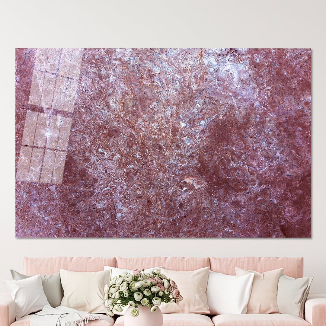 Claret Red Marble Glass Wall Art: Modern Stone Decor - Etsy